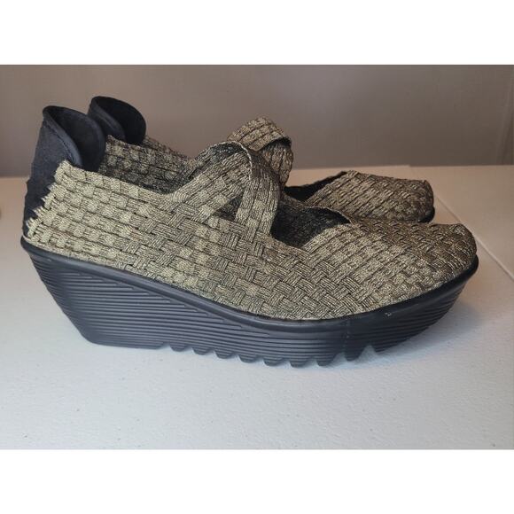 bernie mev. | Shoes | Bernie Mev Shoes Womens 39 Sparkly Gold Woven ...